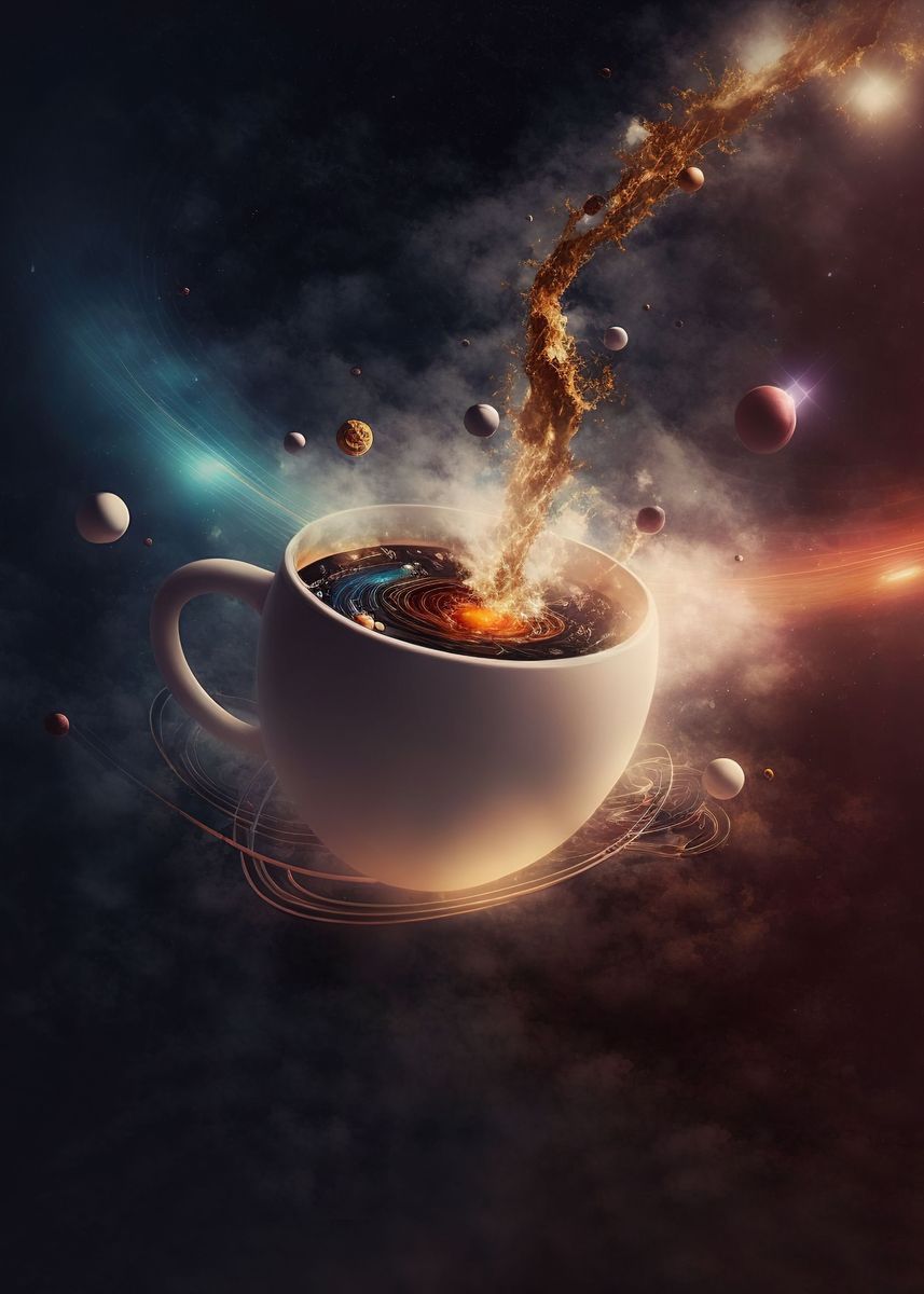 'Coffee in the solar system' Poster by Stefan Merz | Displate
