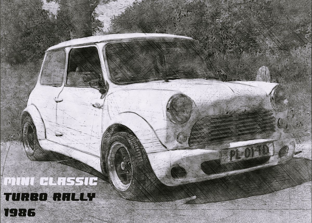 'Mini Classic Turbo Rally' Poster by Jason AJ | Displate