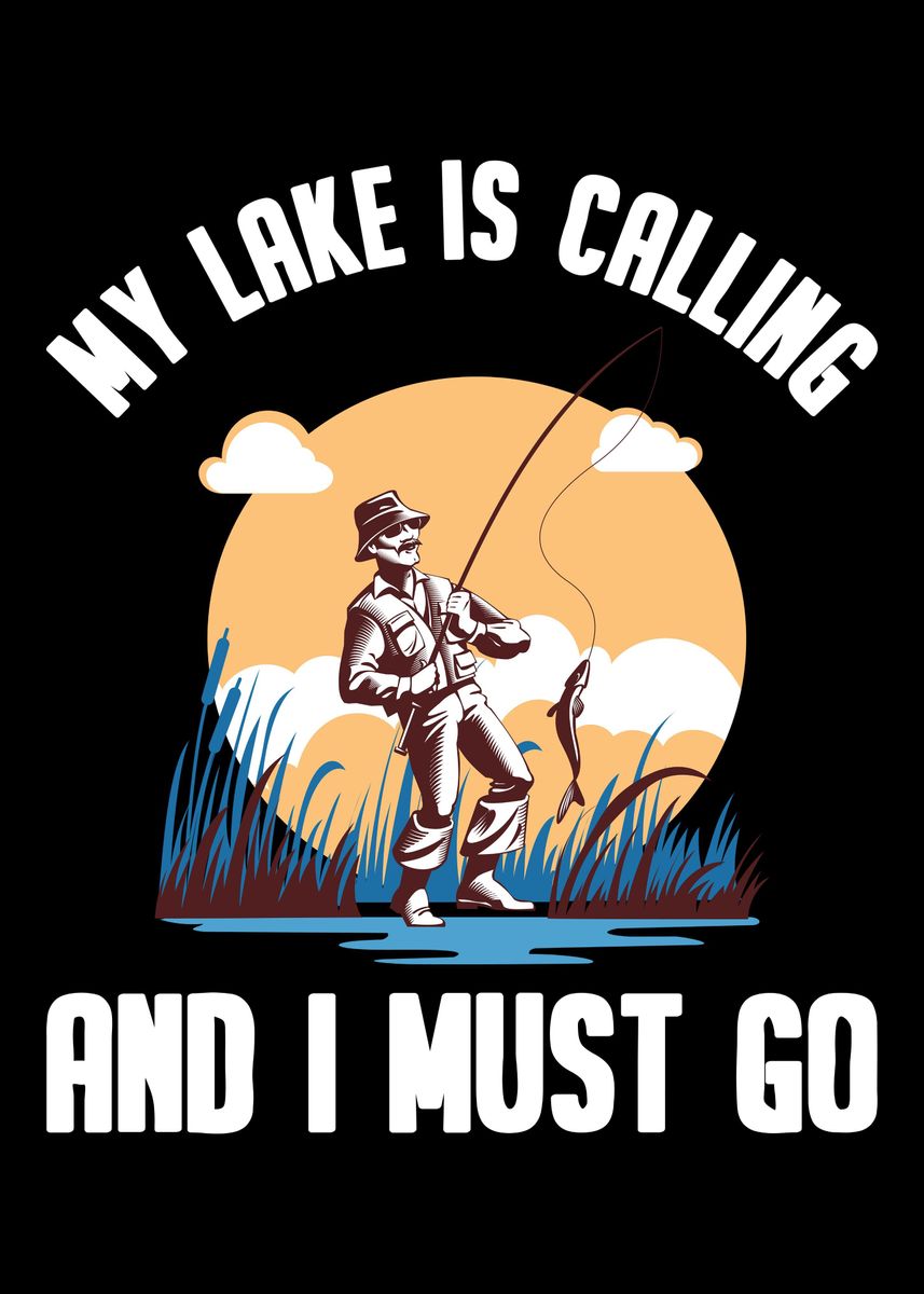 'Fishing Fisherman' Poster, picture, metal print, paint by BobbyBubble ...