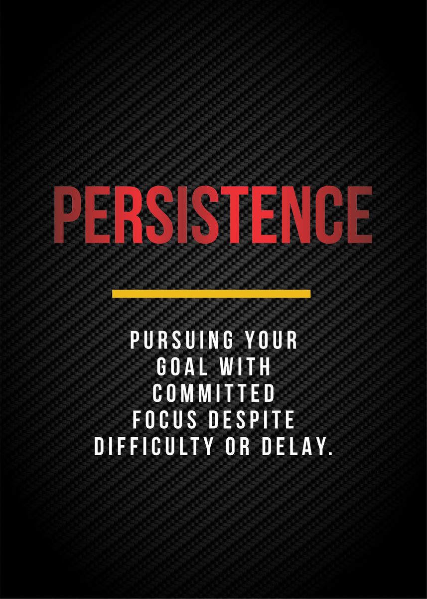 'persistence motivation' Poster by Limited Displates Project | Displate