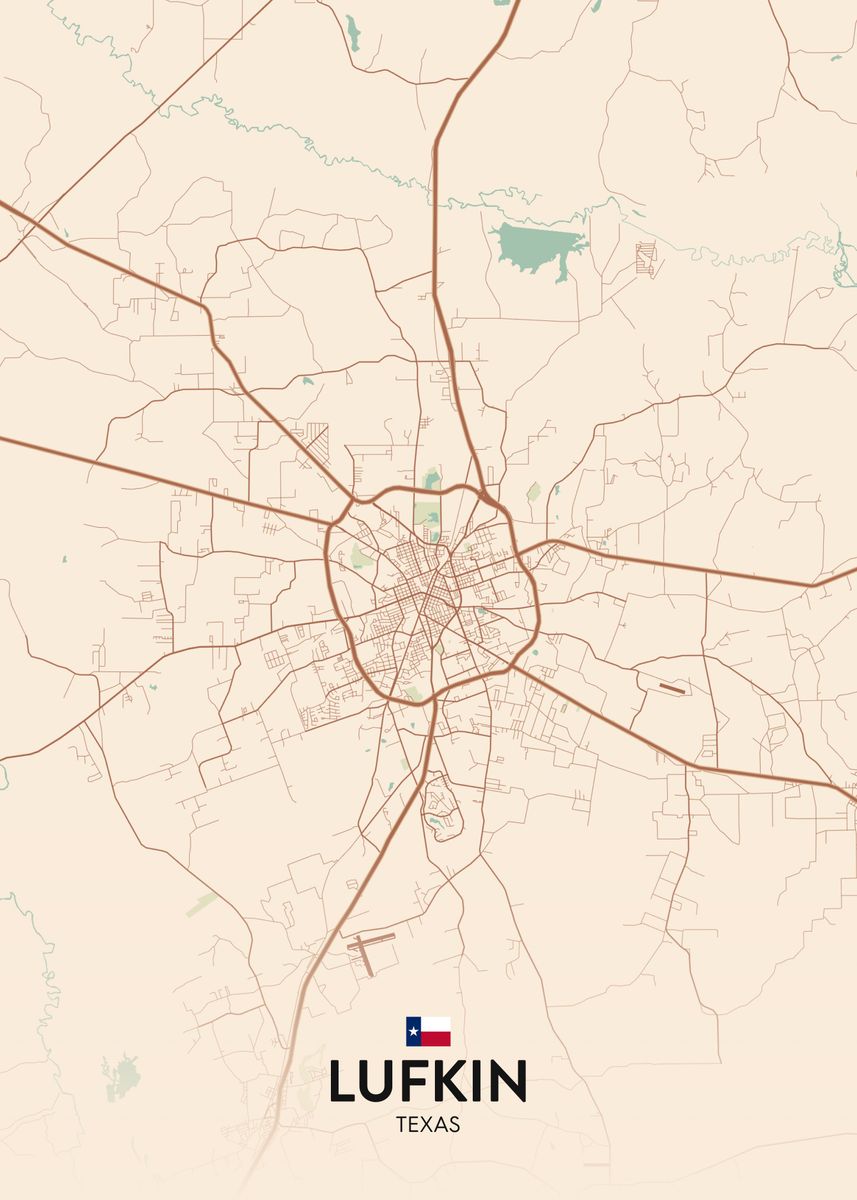 'Lufkin TX' Poster, picture, metal print, paint by IMR Designs | Displate