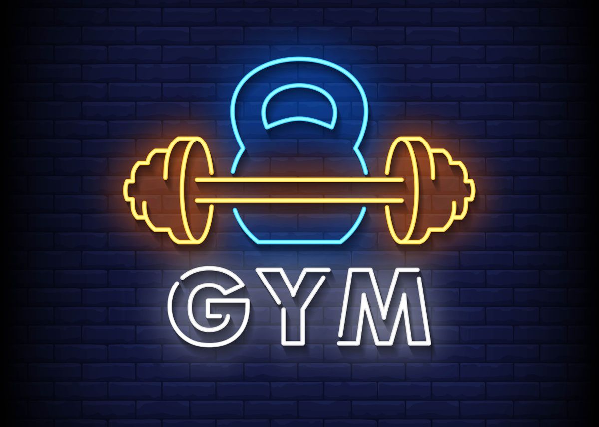 'Gym Neon Sign' Poster by TESSERACT ART | Displate
