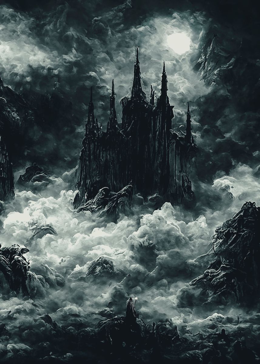 'Moon Castle' Poster, picture, metal print, paint by AndrejZT | Displate