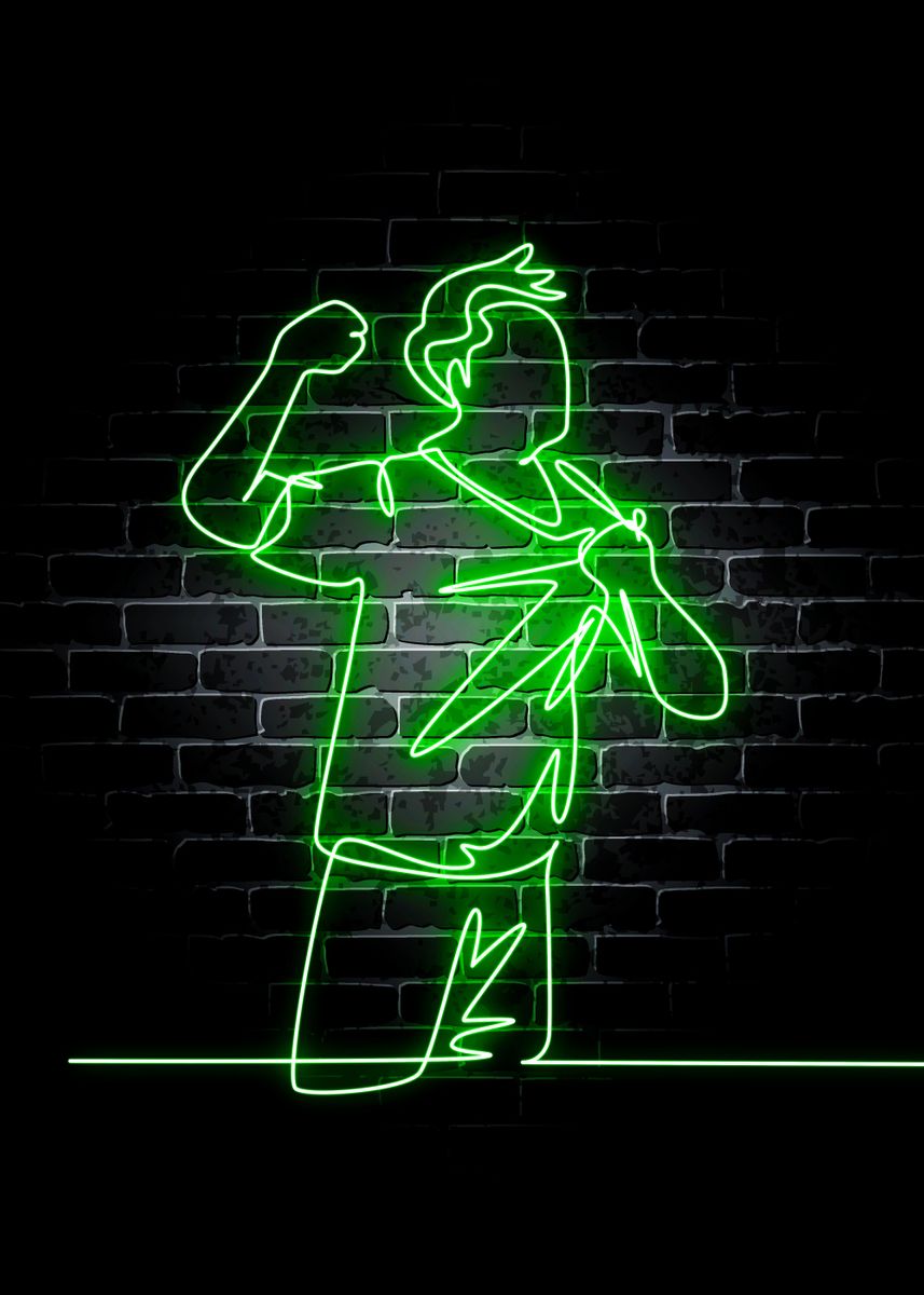 'Football Neon Sports' Poster, picture, metal print, paint by Atlas ...