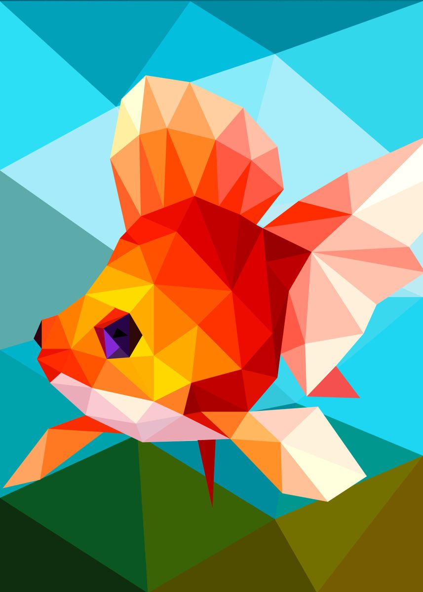 'Goldfish' Poster, picture, metal print, paint by toan nguyen | Displate