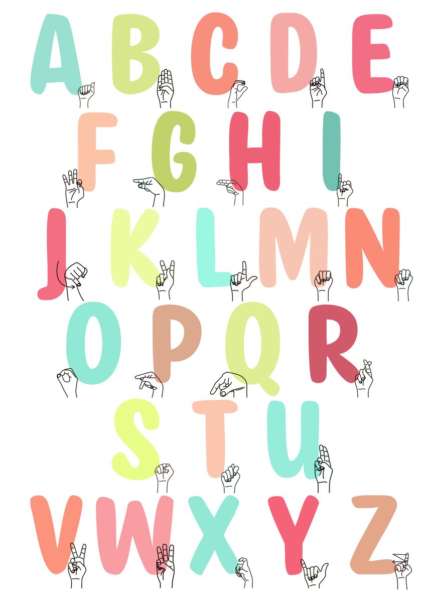'Sign Language Alphabet' Poster, picture, metal print, paint by amelie ...