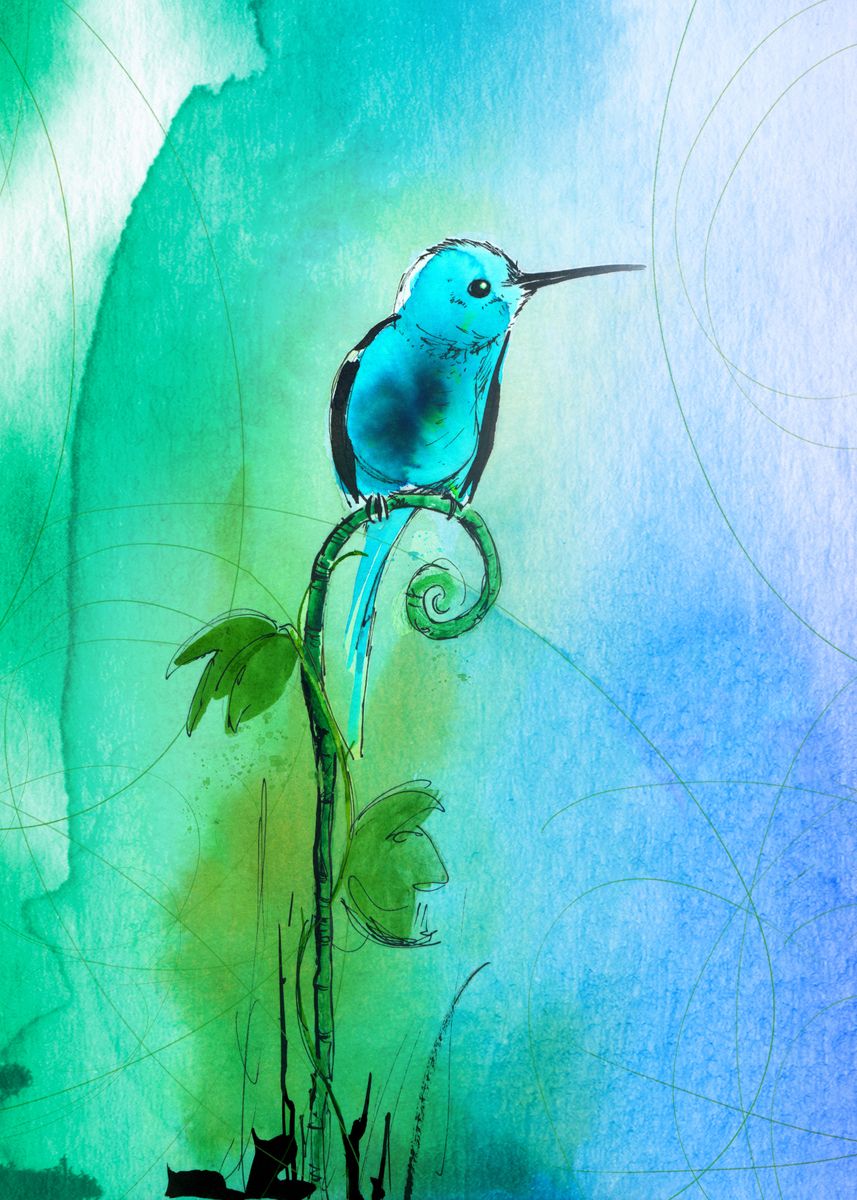 'Focus bird' Poster, picture, metal print, paint by Fátima Seehagen ...