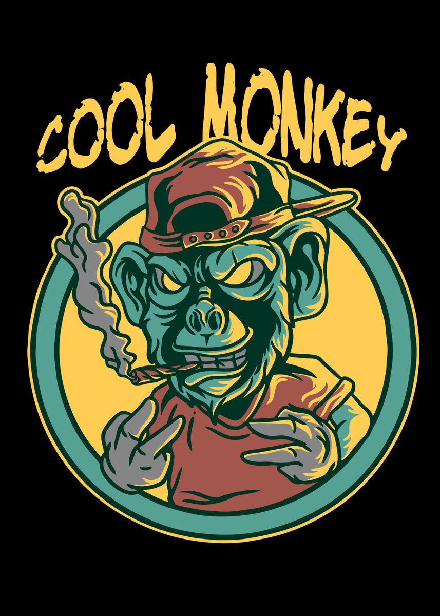'Cool monkey' Poster, picture, metal print, paint by Tran Duc Hieu ...