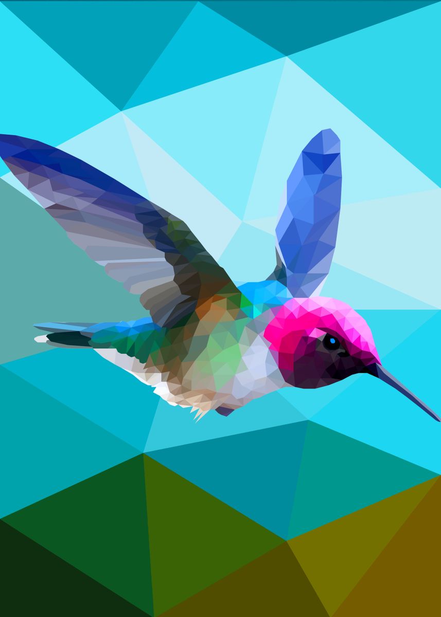 'Hummingbird' Poster, picture, metal print, paint by toan nguyen | Displate