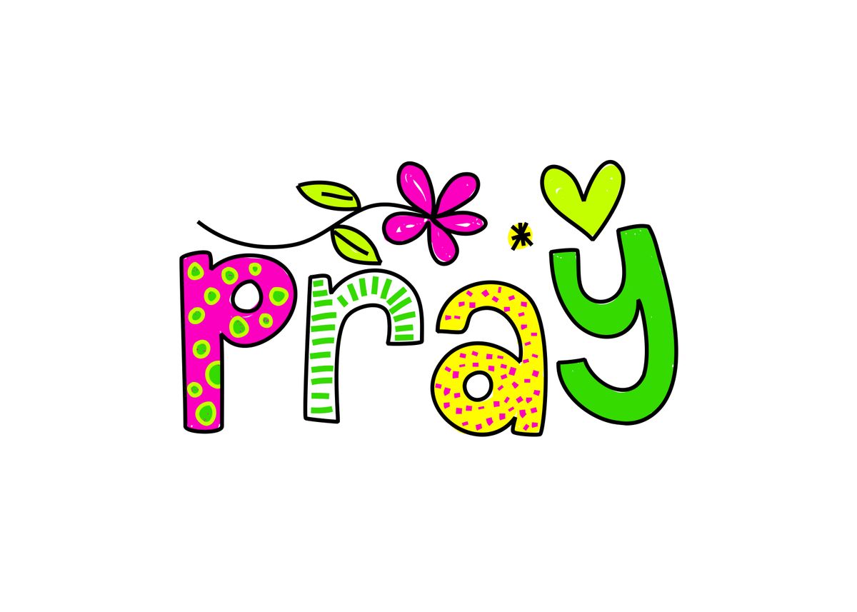 'Pray Doodle Text' Poster by Prawny | Displate