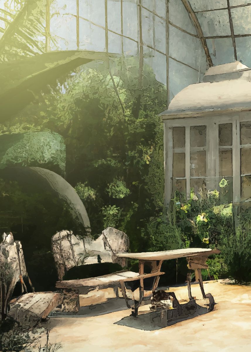 'Old furniture greenhouse' Poster, picture, metal print, paint by Jak ...