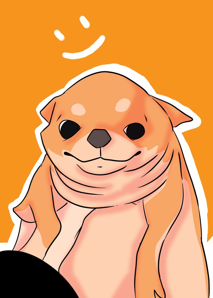 'fat little dog' Poster, picture, metal print, paint by hafis ...