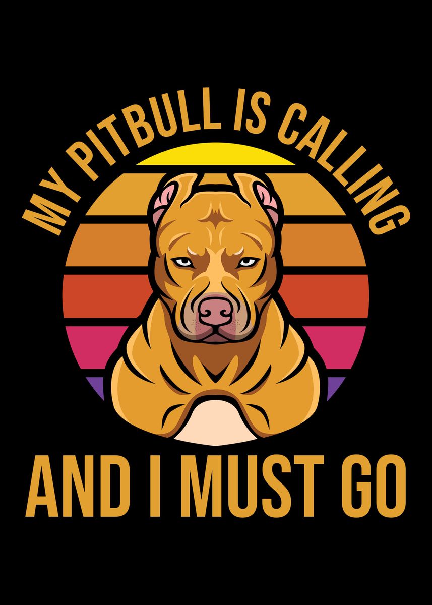 'Pitbull' Poster, picture, metal print, paint by BobbyBubble | Displate