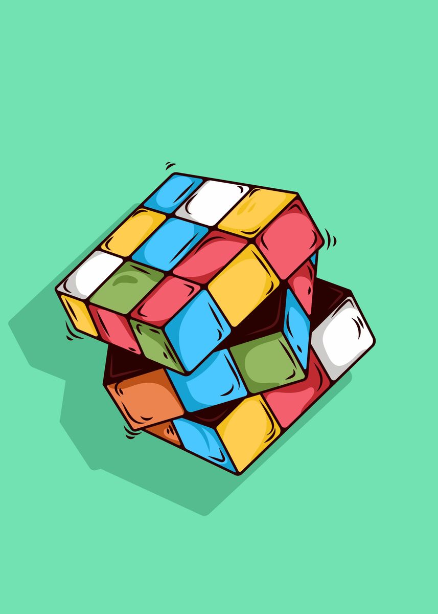 'rubik' Poster, picture, metal print, paint by fay list.art | Displate