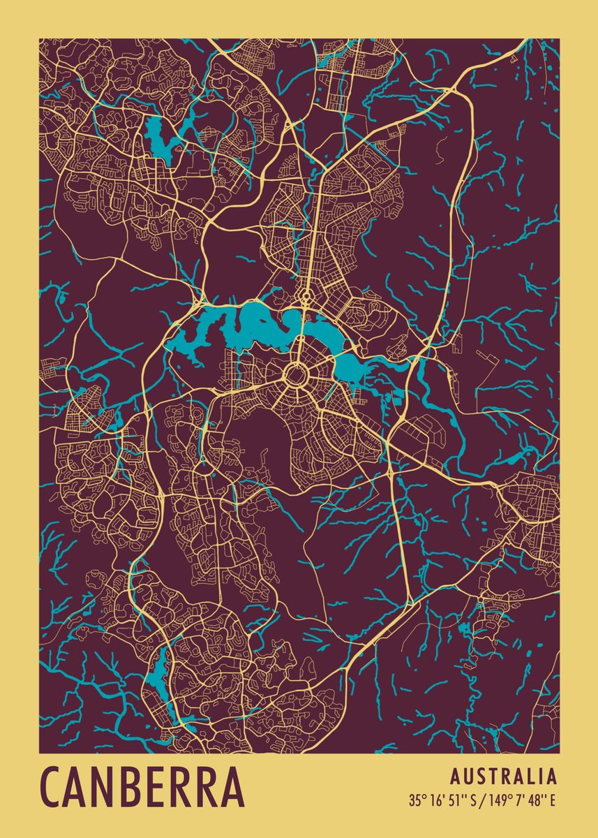 'Canberra' Poster, picture, metal print, paint by Miracle Studio | Displate