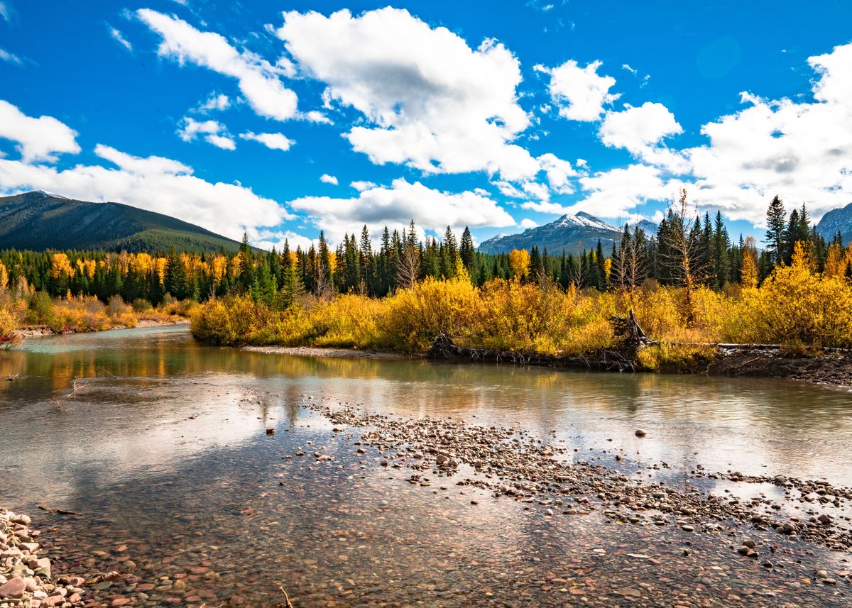 'Rocky Mountains River' Poster by crbn design | Displate