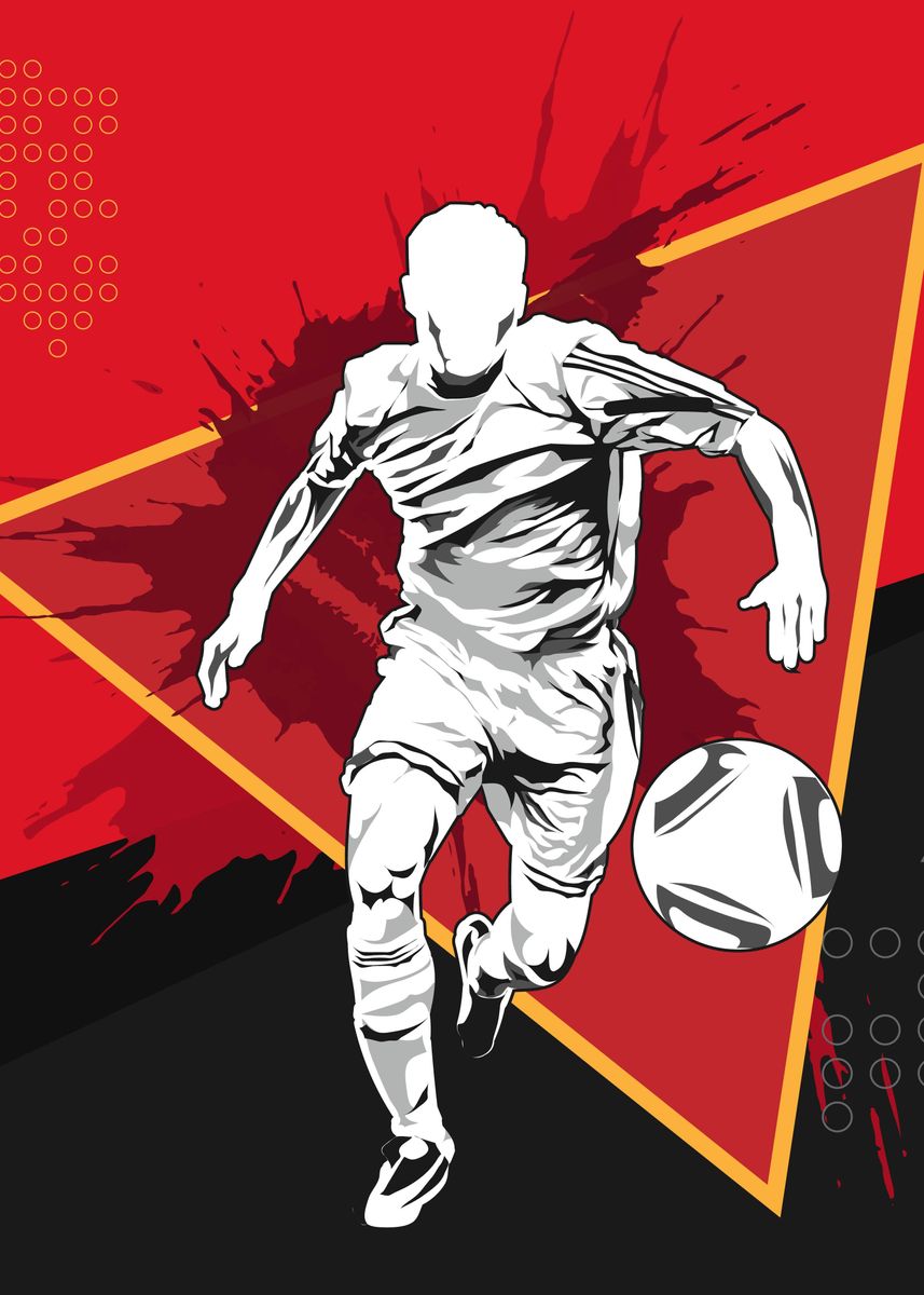 'football illustration' Poster, picture, metal print, paint by Selja ...