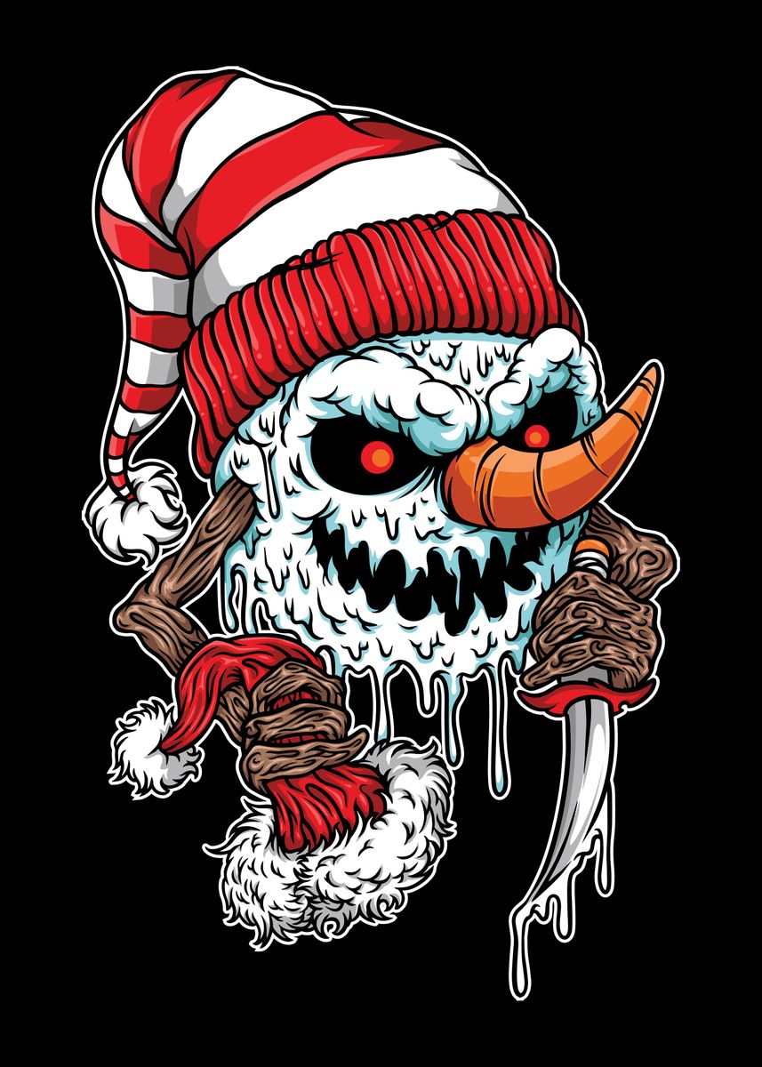 'Evil Snowball' Poster, picture, metal print, paint by hendra pratama ...