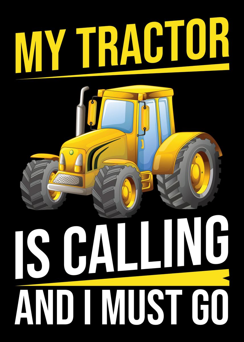 'Farming Tractor' Poster, picture, metal print, paint by BobbyBubble ...