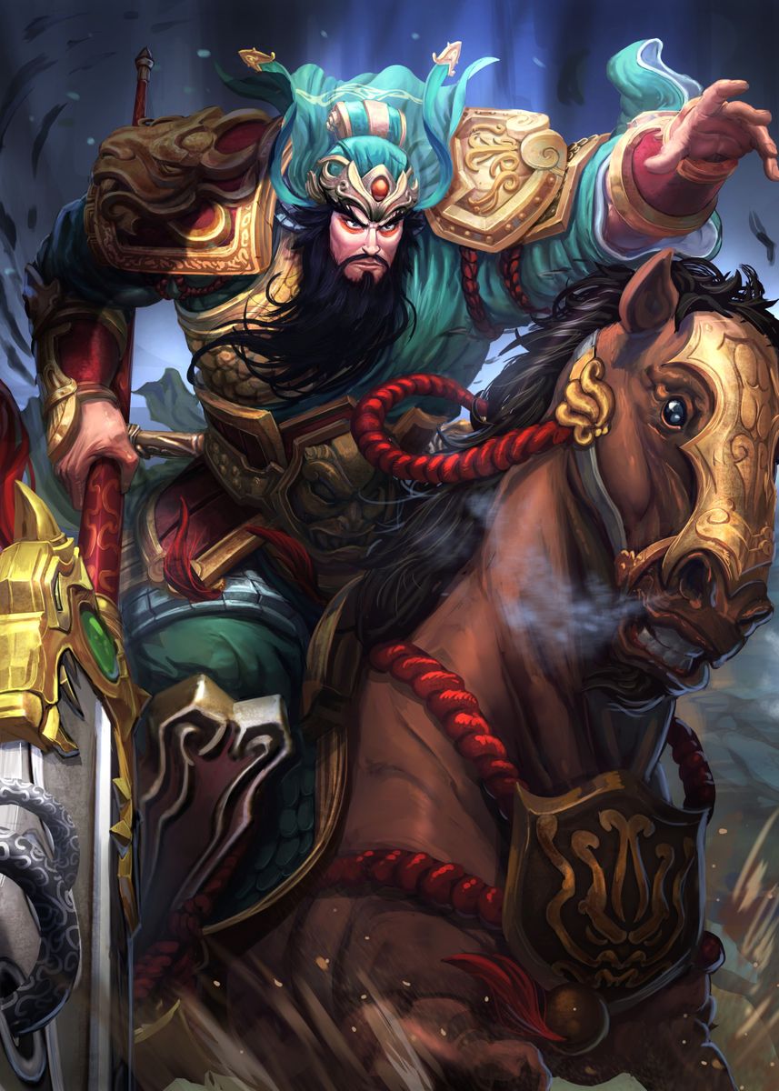 'Guan Yu' Poster, picture, metal print, paint by BludgaR | Displate