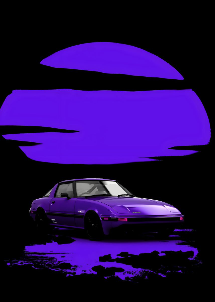 'mazda rx7' Poster, picture, metal print, paint by Recca | Displate