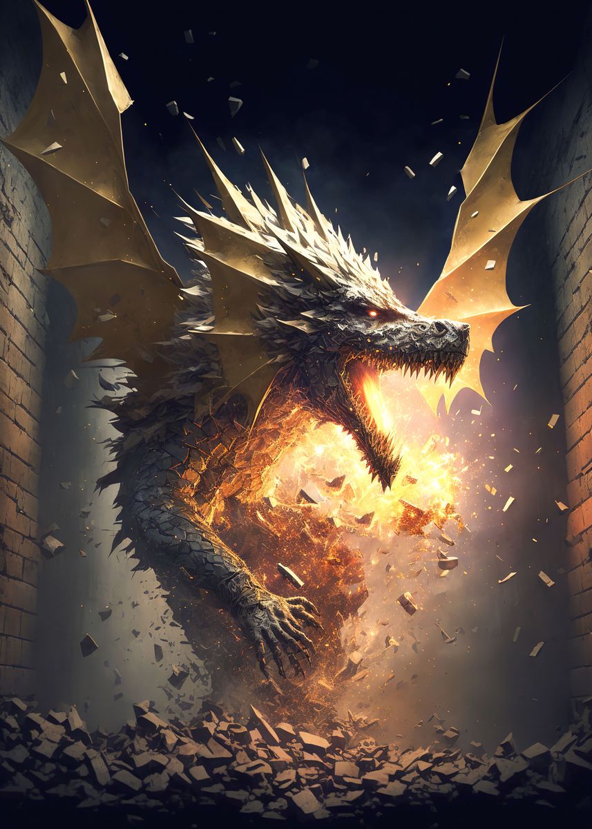 'Fury Dragon II' Poster, picture, metal print, paint by Arturo Vivo ...