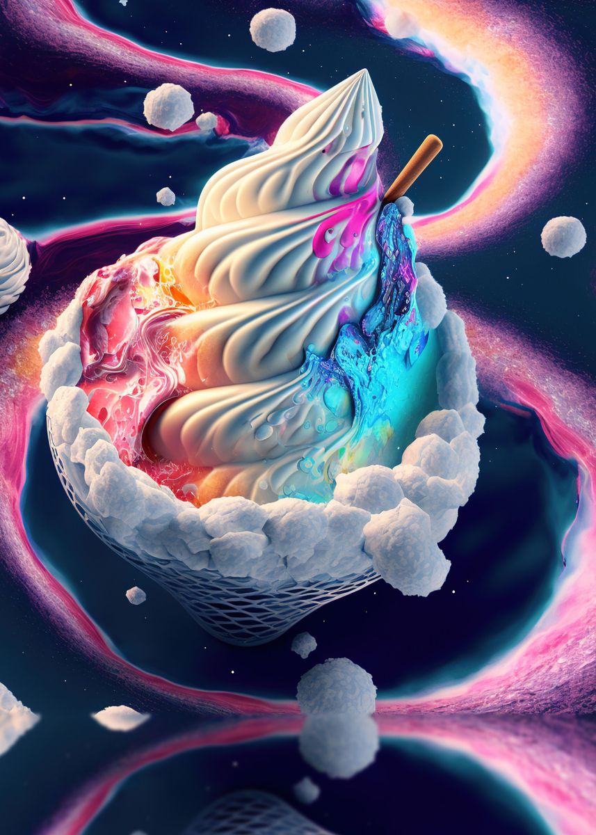 'Alien ice planet' Poster, picture, metal print, paint by Stefan Merz ...