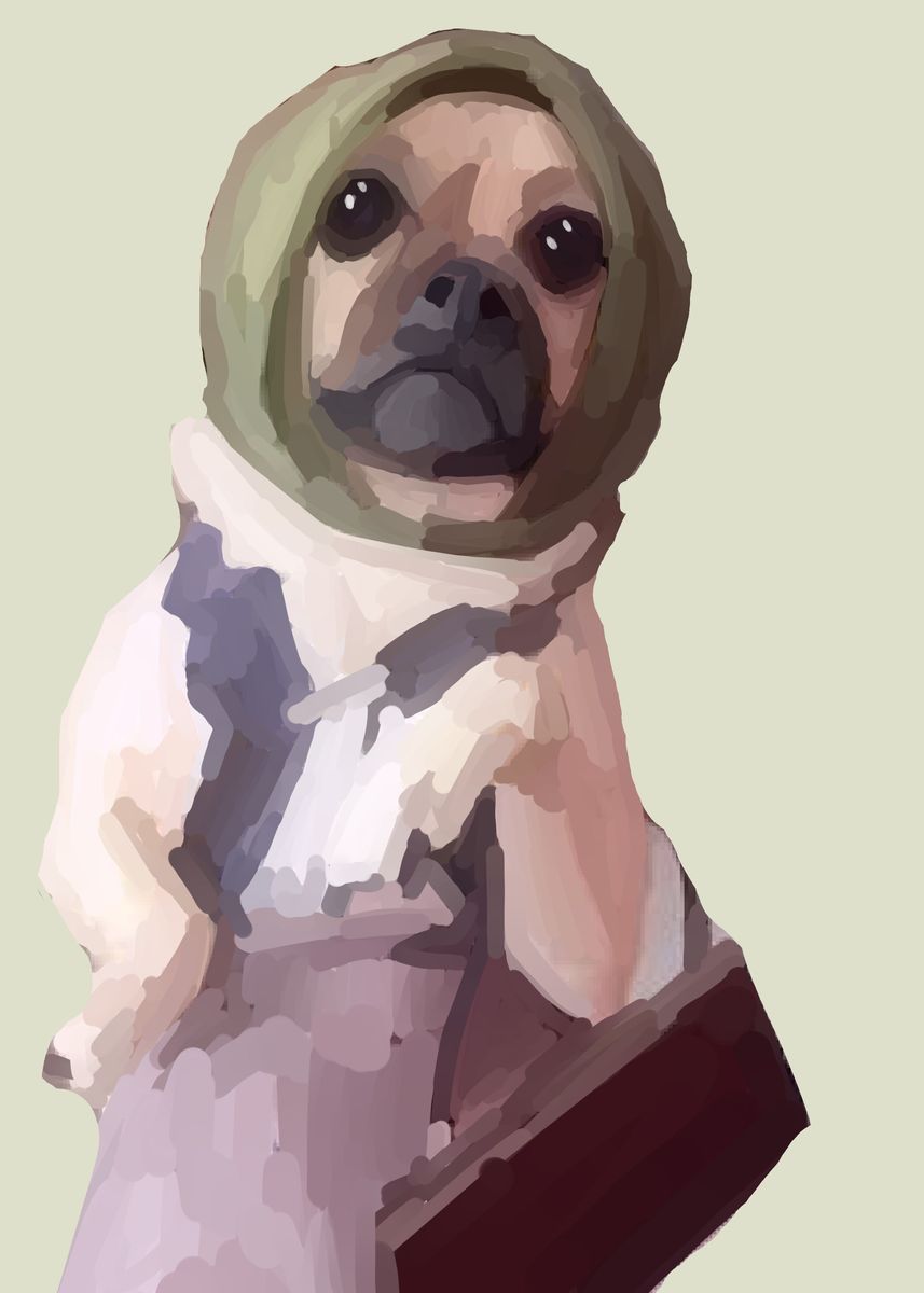 'funny dog madam' Poster, picture, metal print, paint by eunoia | Displate