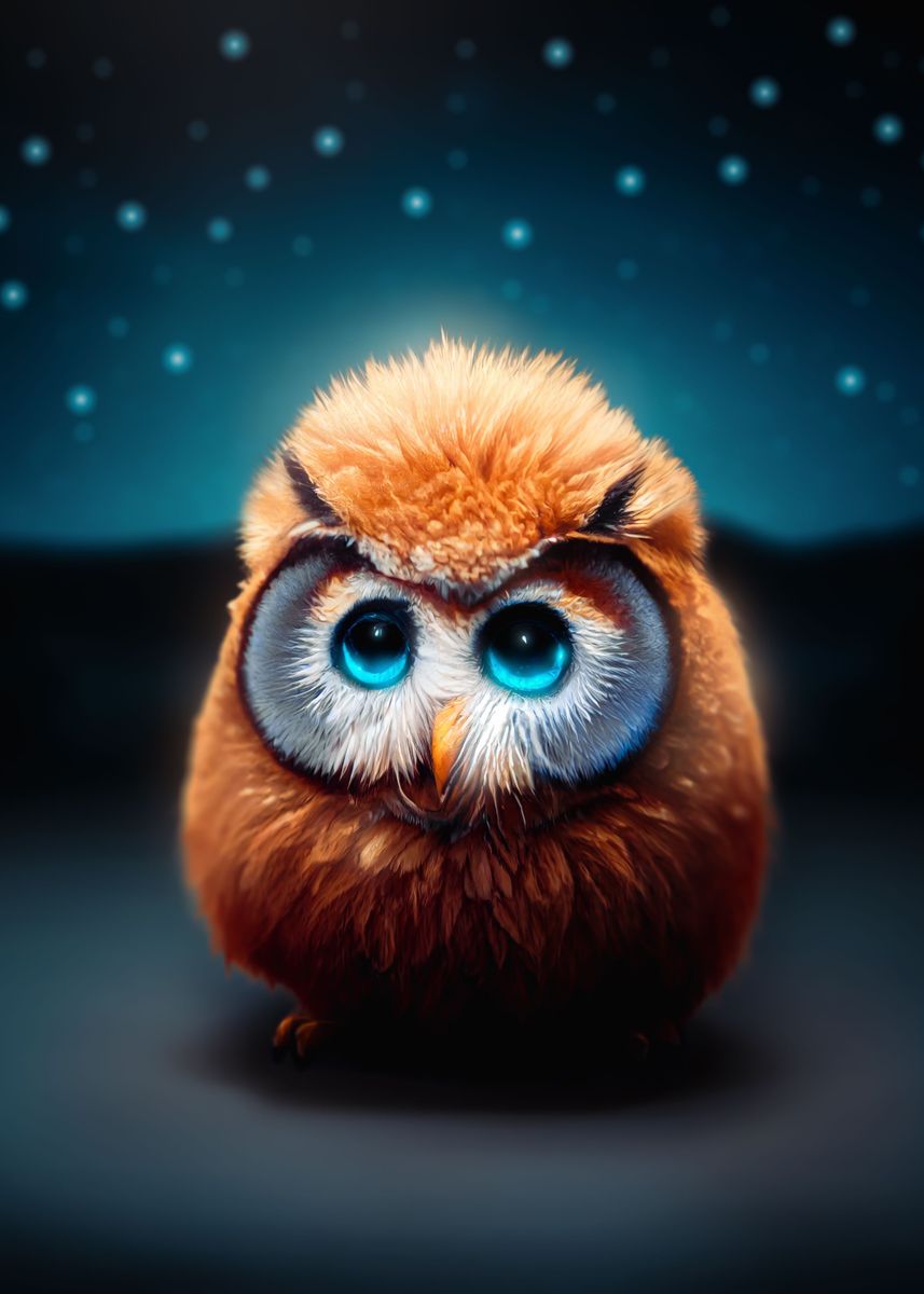 'Chubby cute Owl' Poster by ctefpics fruffies | Displate