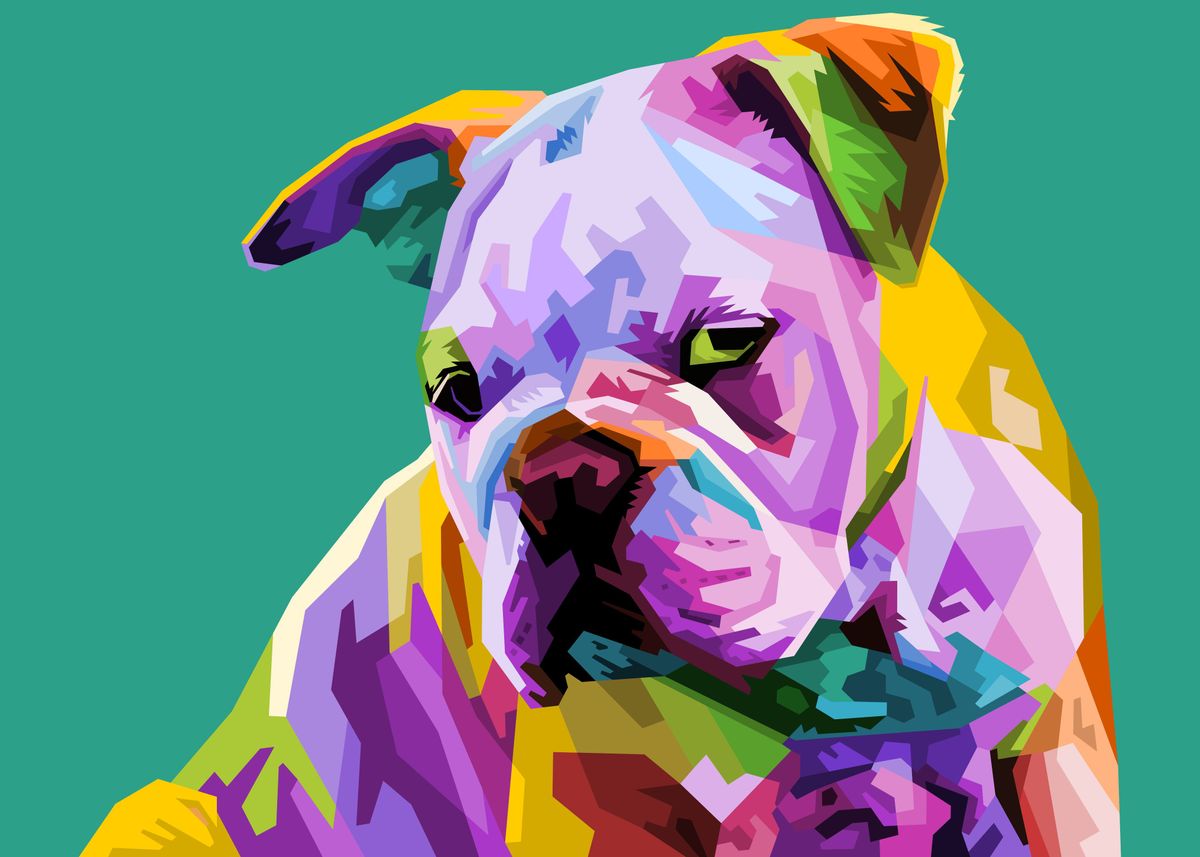 'Colorful English bulldog' Poster by Le Duc Hiep | Displate