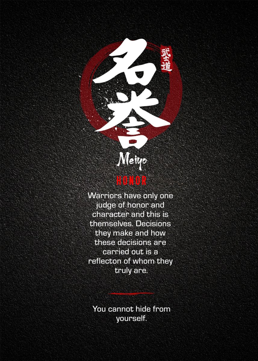 'seven virtues of bushido' Poster, picture, metal print, paint by Top ...