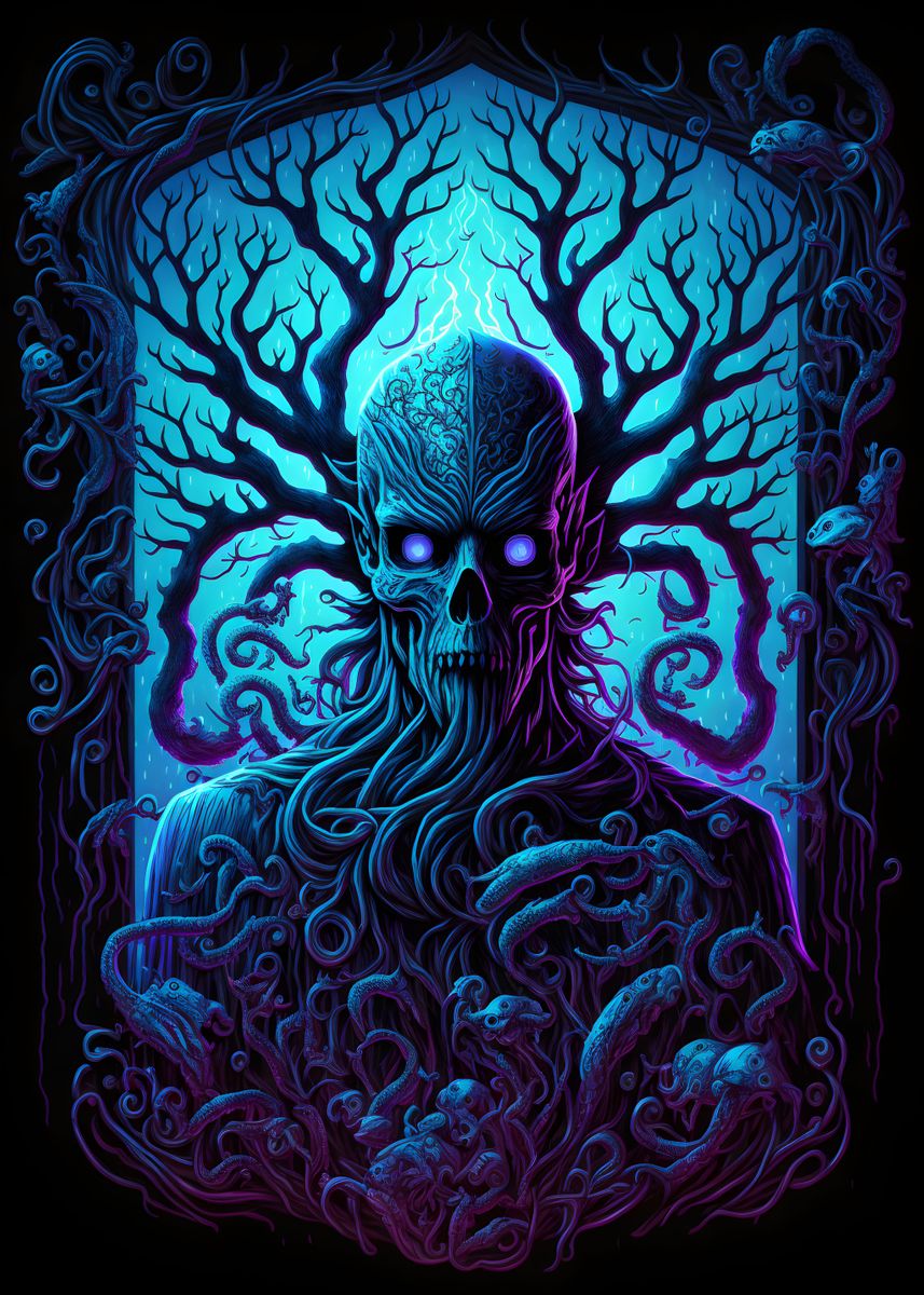'Lovecraftian Being' Poster, picture, metal print, paint by Black Eyed ...