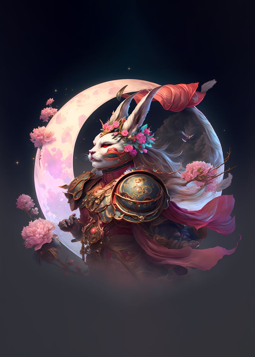 'samurai cat' Poster, picture, metal print, paint by SAIDI ARTWORKS ...