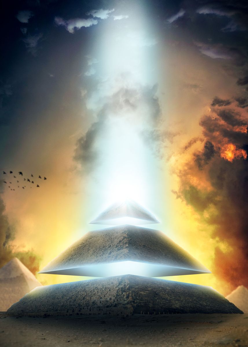 'Apocalyptic Pyramid Desert' Poster, picture, metal print, paint by ...