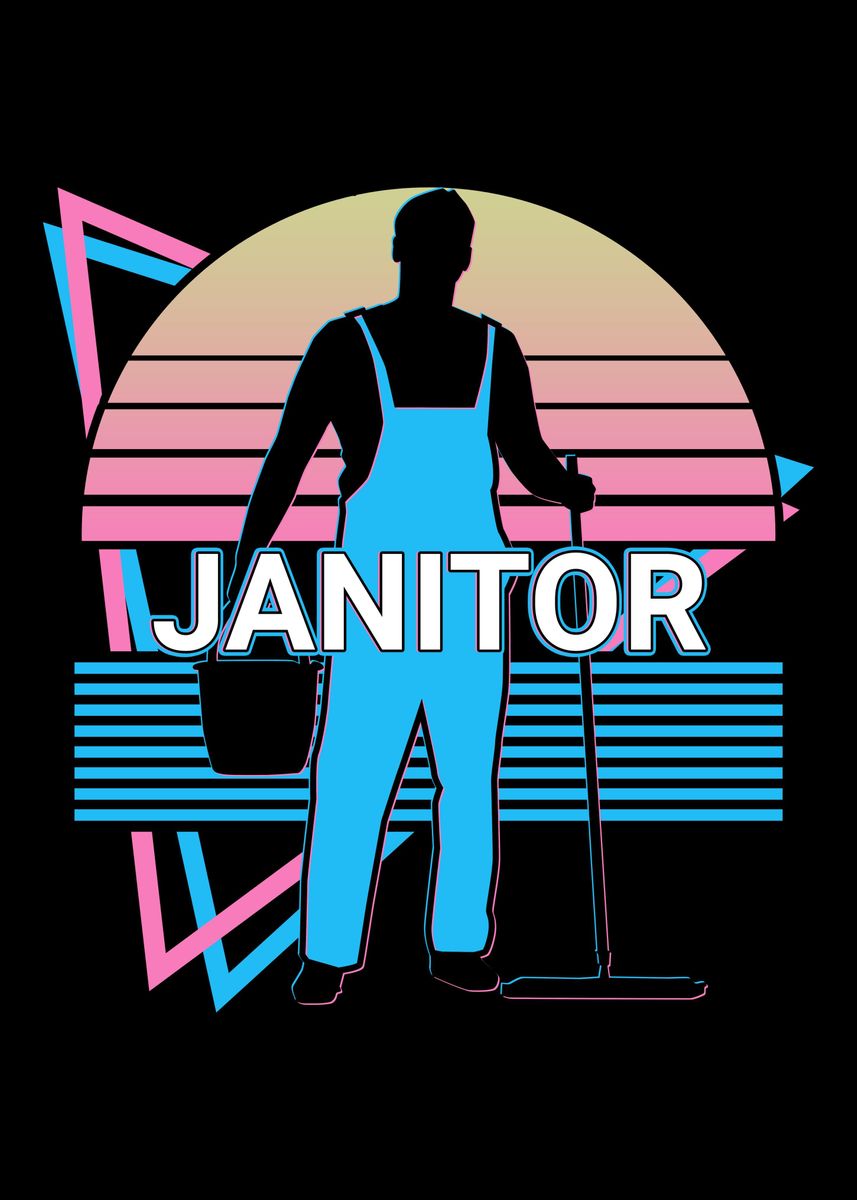 'Janitor Retro' Poster, picture, metal print, paint by AestheticAlex ...