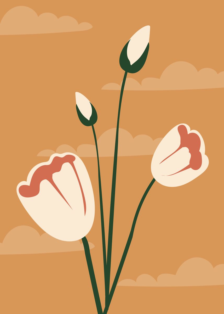 'Spring flower bud leaf' Poster, picture, metal print, paint by Human ...