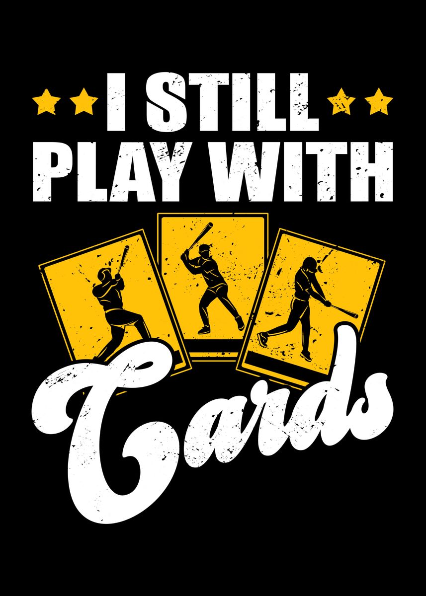 'Baseball Cards Funny Card' Poster, picture, metal print, paint by ...