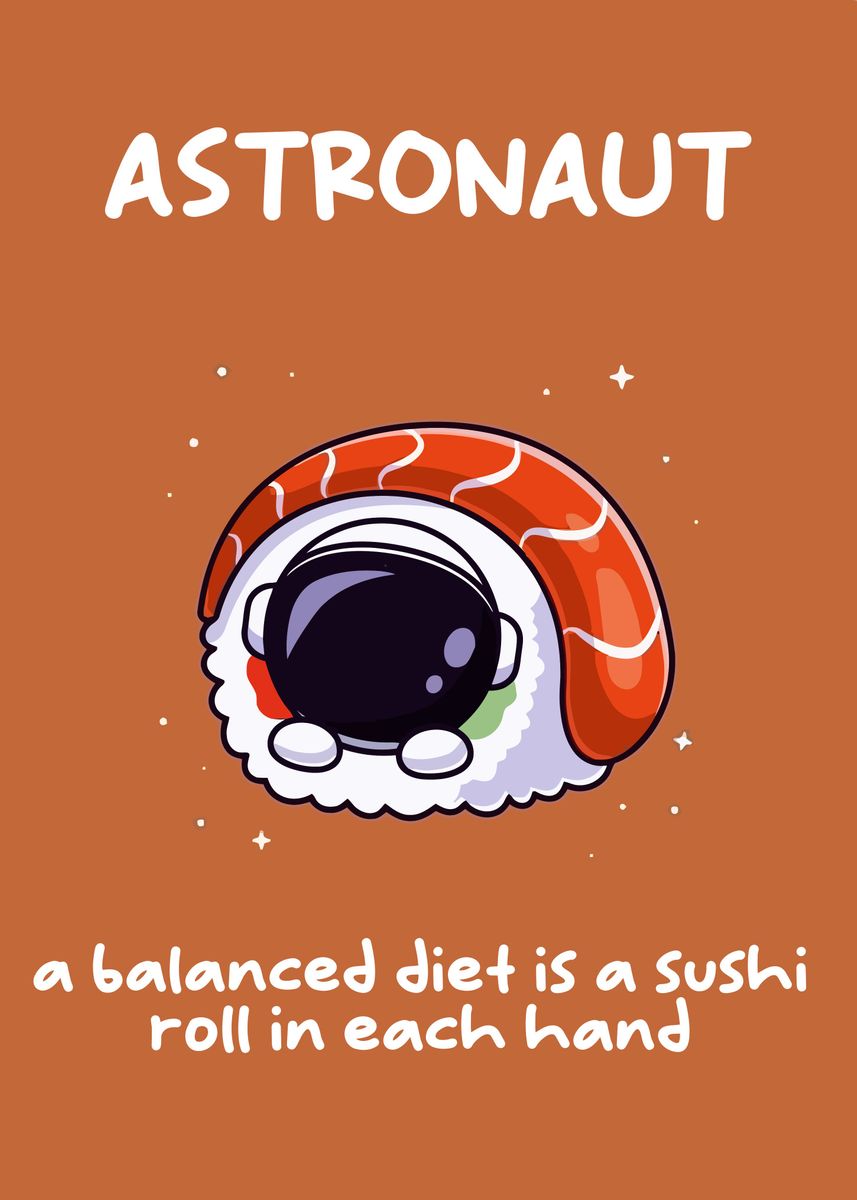 'Astronaut cute text art' Poster, picture, metal print, paint by Ezm ...