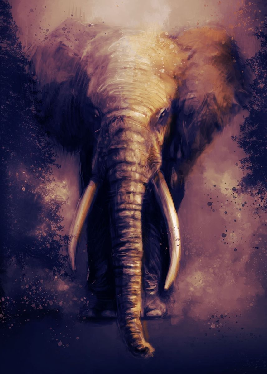 'Elephant Drawing ' Poster, picture, metal print, paint by Kamelyon ...