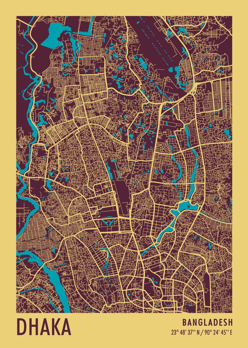 'Dhaka' Poster, picture, metal print, paint by Miracle Studio | Displate