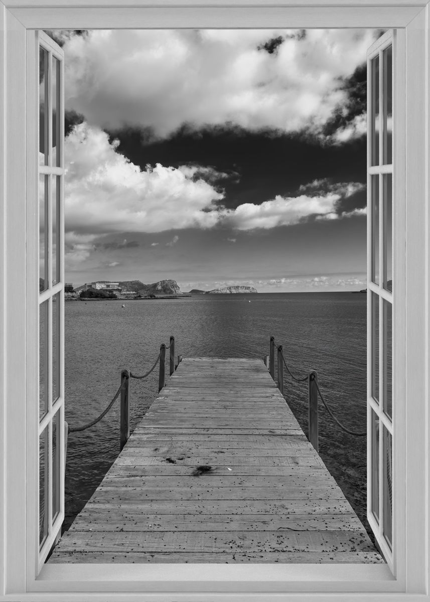 'Open window view sea' Poster, picture, metal print, paint by Vicen ...