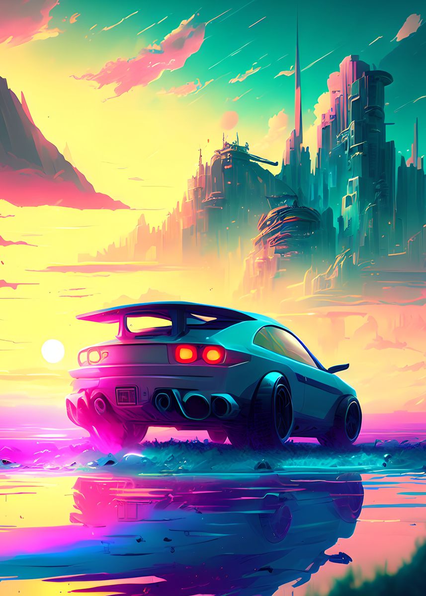 'Retro Car 3' Poster by Lukasz Kobylka | Displate