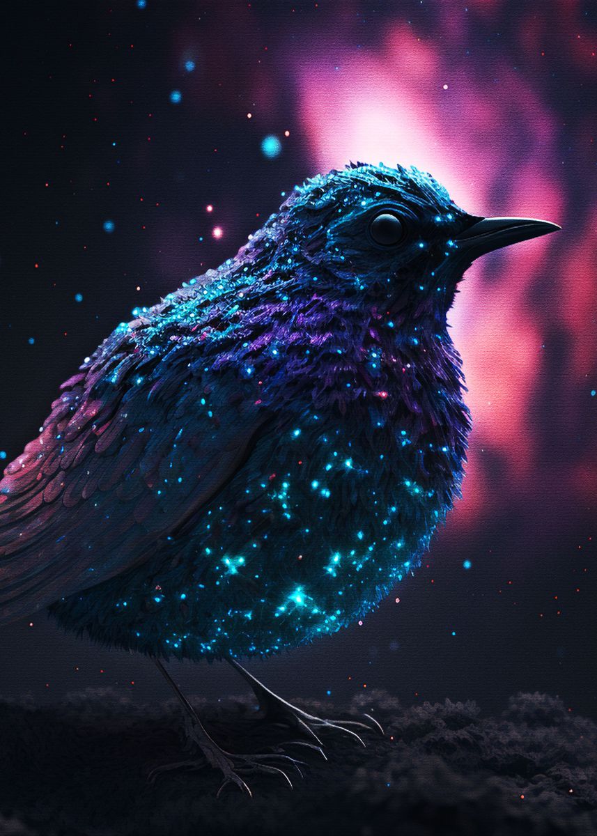 'Space Birds' Poster, picture, metal print, paint by Coffee Design ...