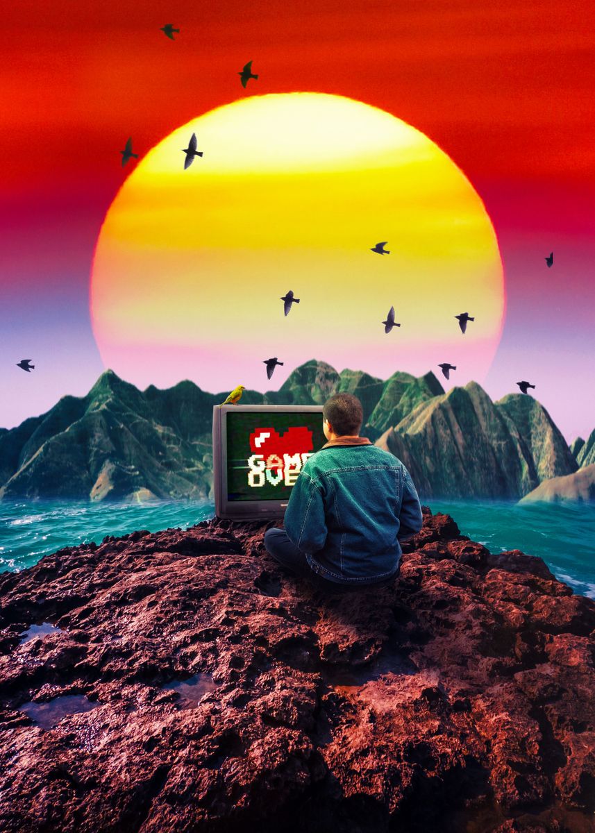 'Player One' Poster, picture, metal print, paint by seam less | Displate