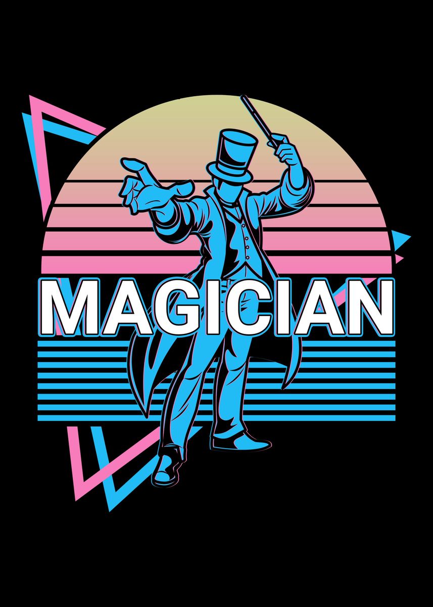 'Magician Retro Magic' Poster, picture, metal print, paint by ...