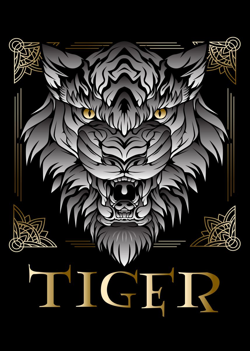 'Tiger Animal' Poster, picture, metal print, paint by ...
