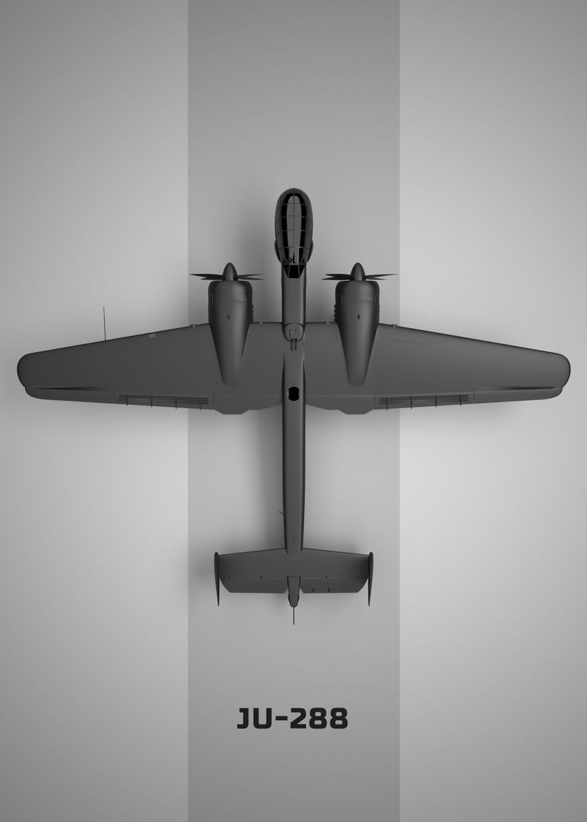 'Junkers Ju 288' Poster, picture, metal print, paint by 21 MXM | Displate