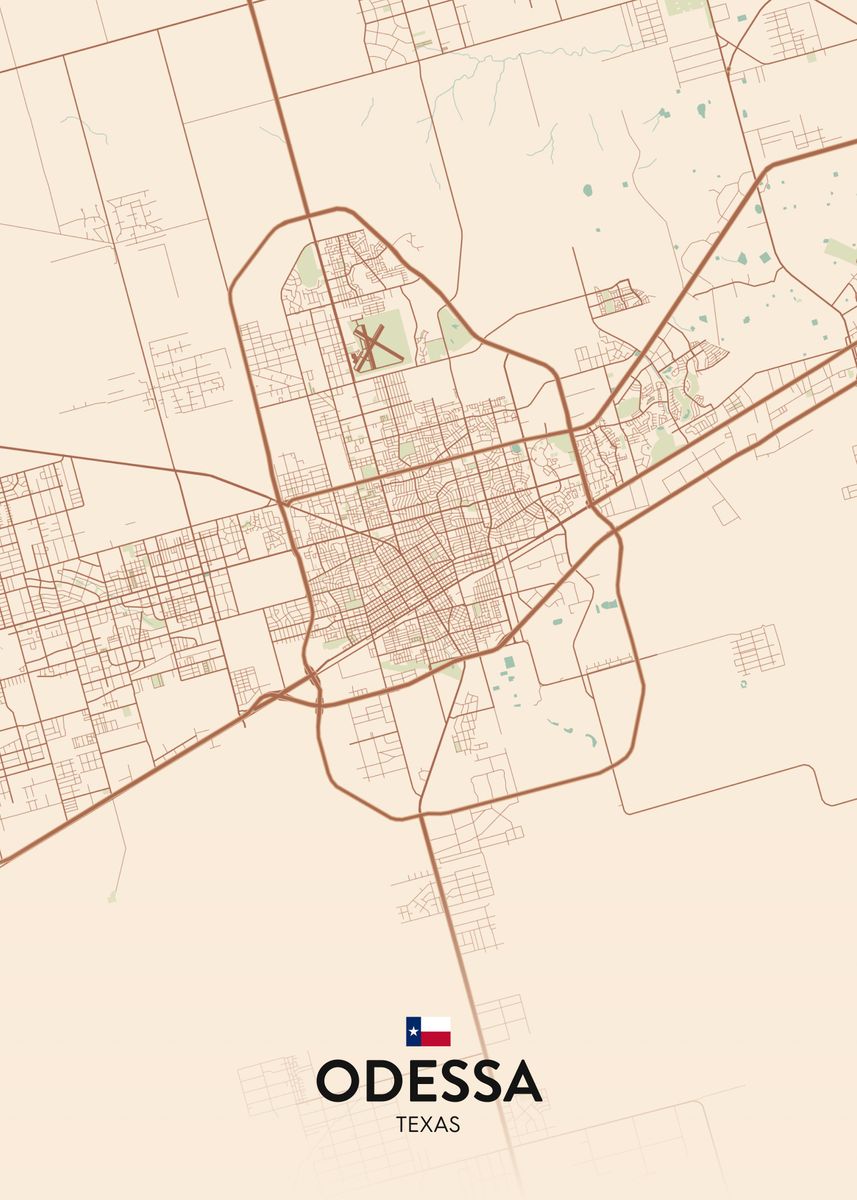 'Odessa TX' Poster, picture, metal print, paint by IMR Designs | Displate