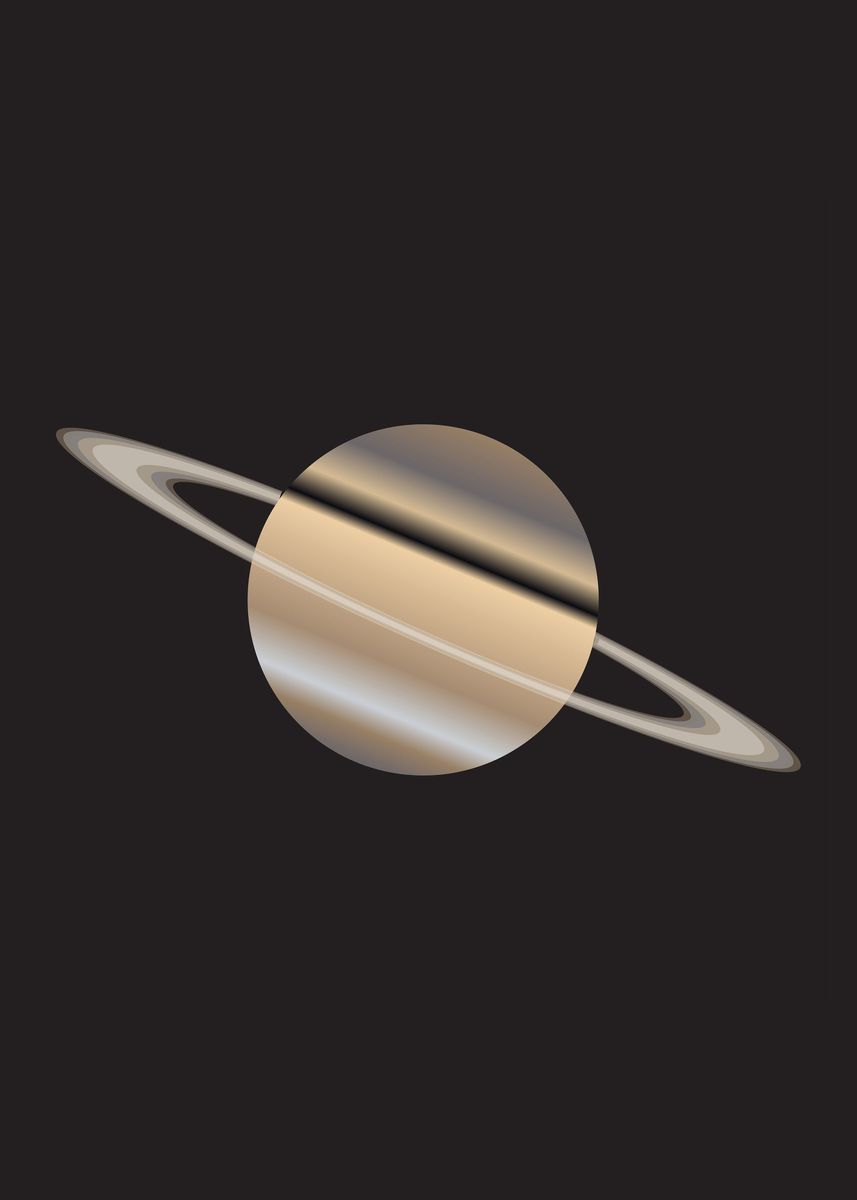 'Planet Saturn With Rings' Poster, picture, metal print, paint by ...