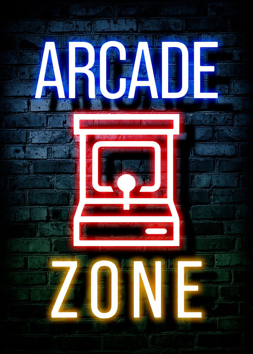 'Arcade Zone Gaming Gamer ' Poster, picture, metal print, paint by ...